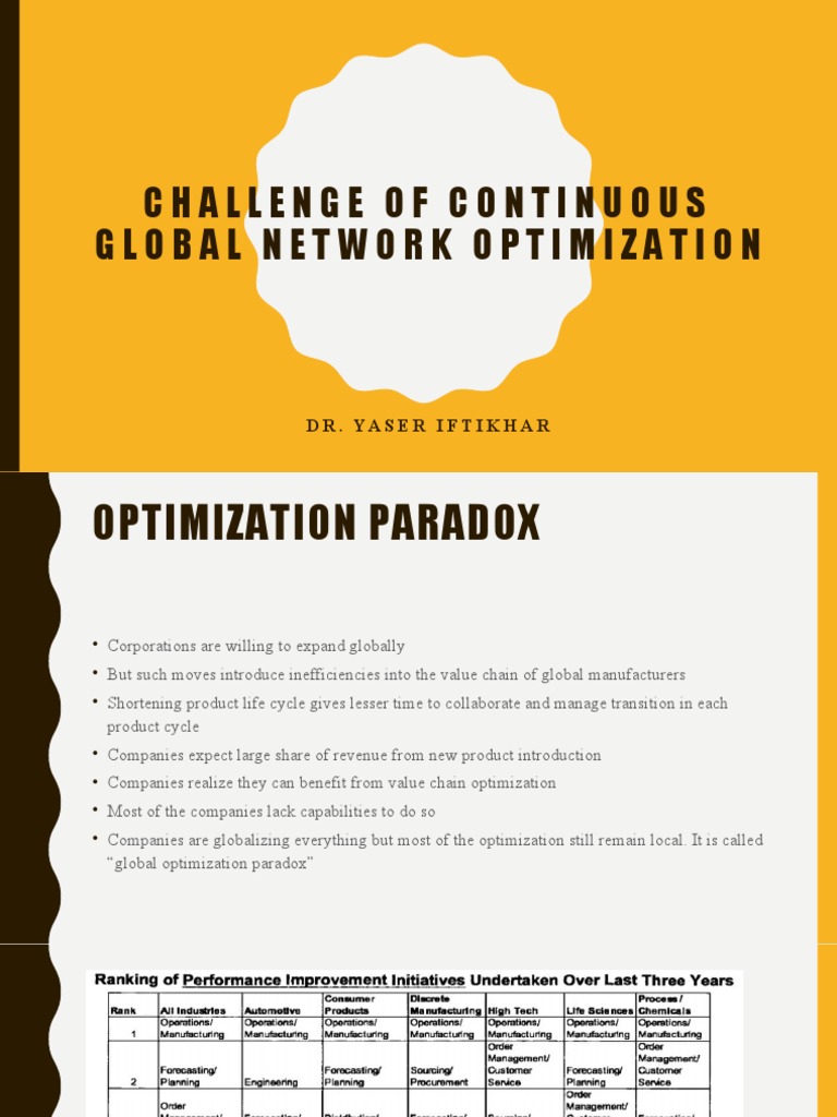 Continuous Global Network Optimization | PDF | Value Added Tax | Taxes