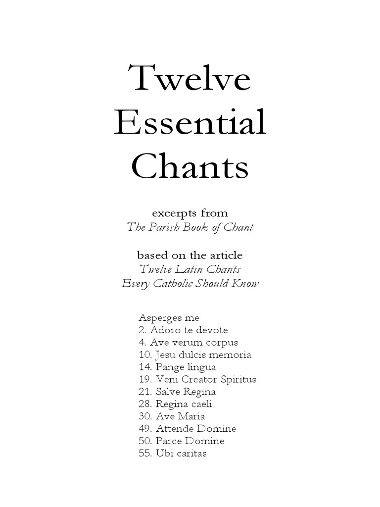 Twelve Essential Chants: The Parish Book of Chant | PDF | Religious ...