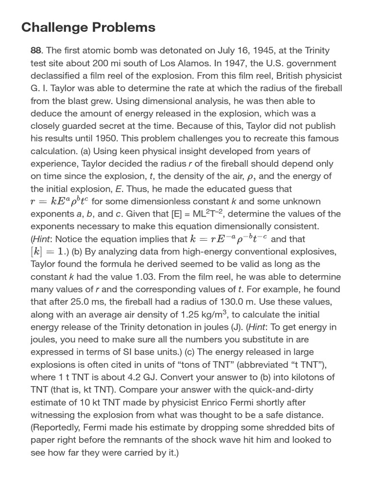 Ch. 1 Challenge Problems - University Physics Volume 1 - OpenStax | PDF ...