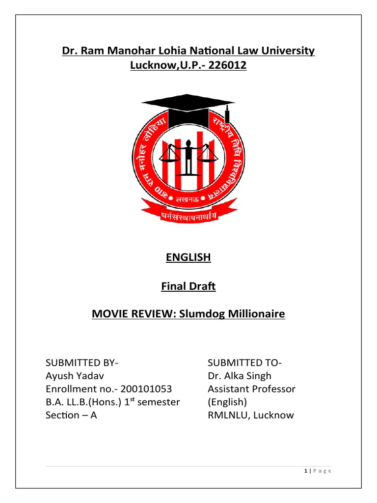 Dr. Ram Manohar Lohia National Law University Lucknow, U.P.-226012 | PDF