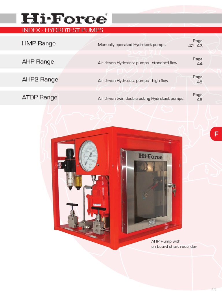 Hi-Force Hydrotest Pump Overview | PDF | Pump | Valve