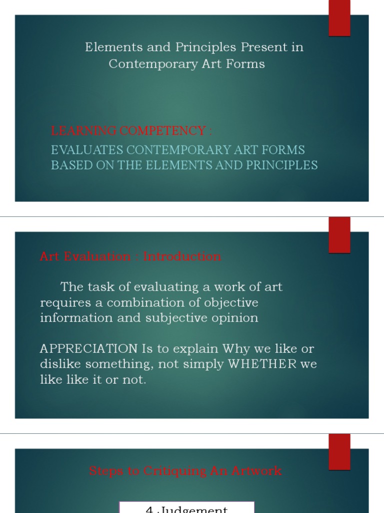 Elements and Principles Present in Contemporary Art Forms: Learning ...