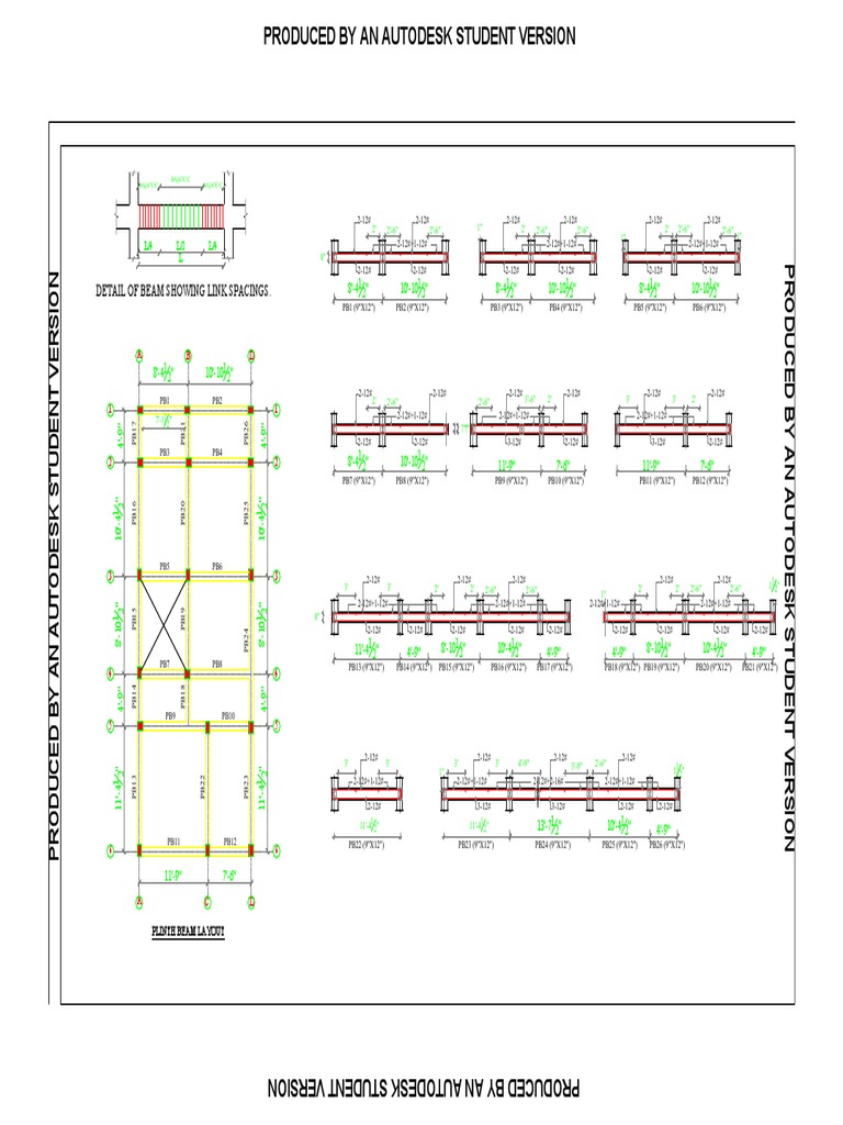 Detail of Beam Showing Link Spacings.: L/4 L/2 L/4 L | PDF