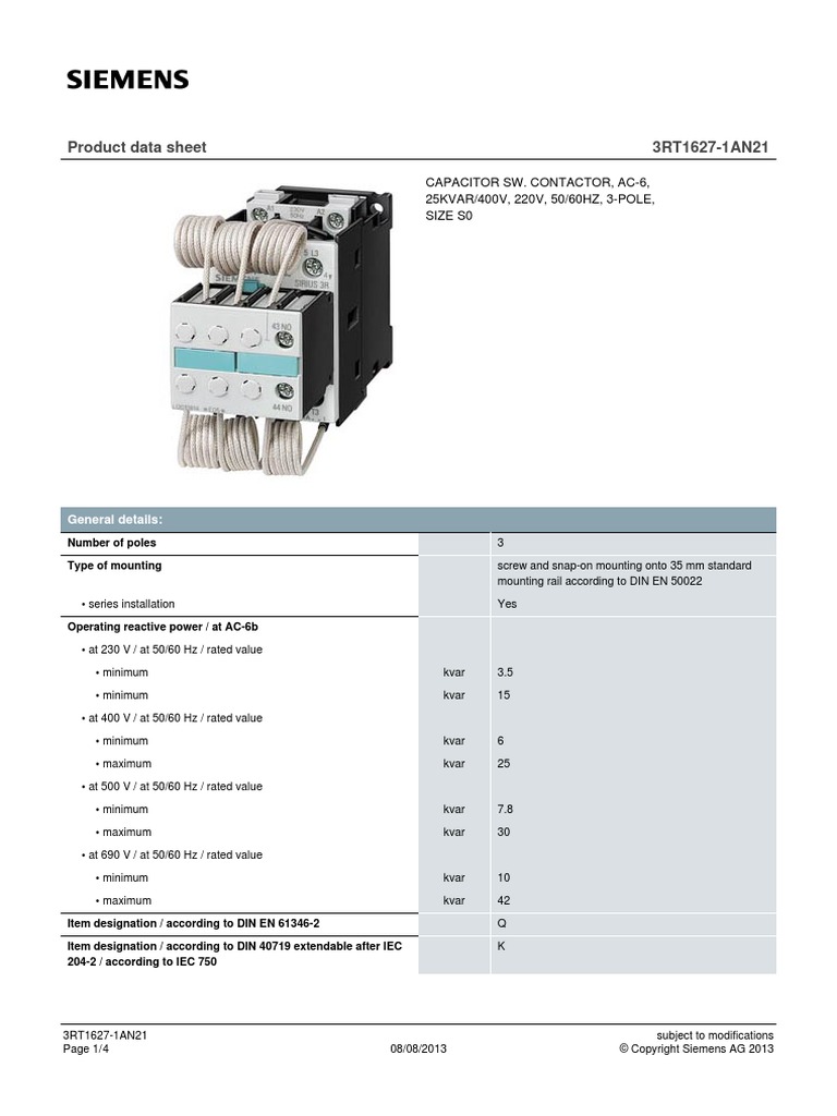 21 - Contactor para Condensador | PDF | Alternating Current | Mains ...