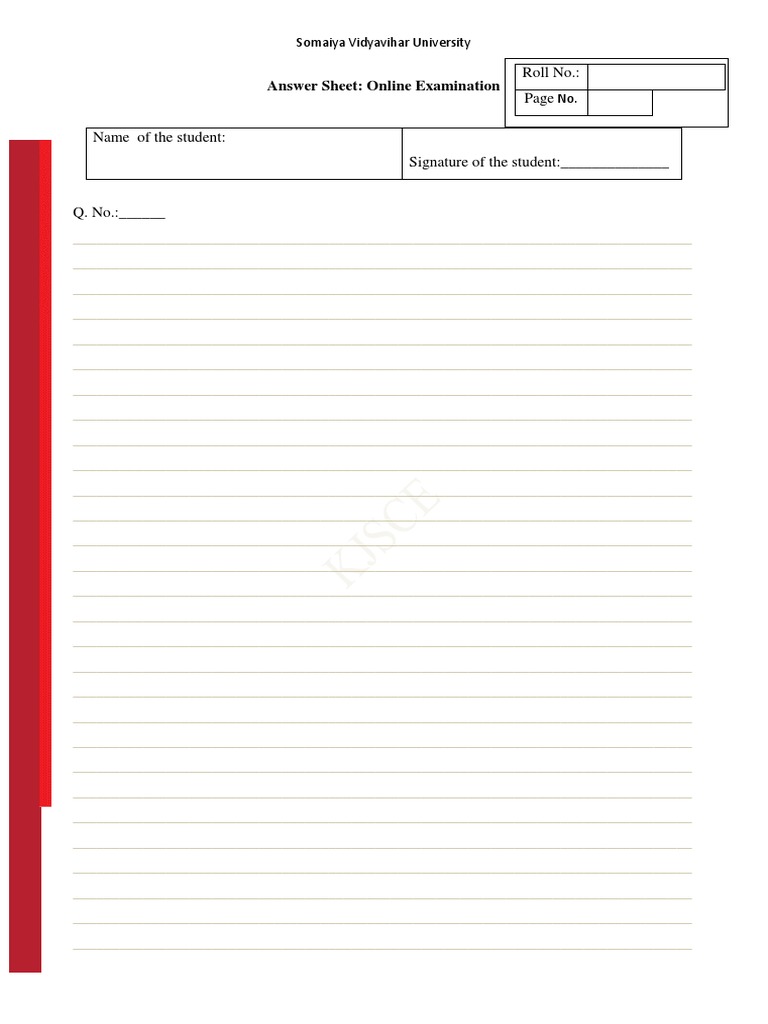 536 - COE - Answer Sheet Format | PDF