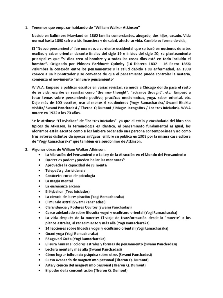 Ley de Atraccion | PDF | William Walker Atkinson | La naturaleza humana