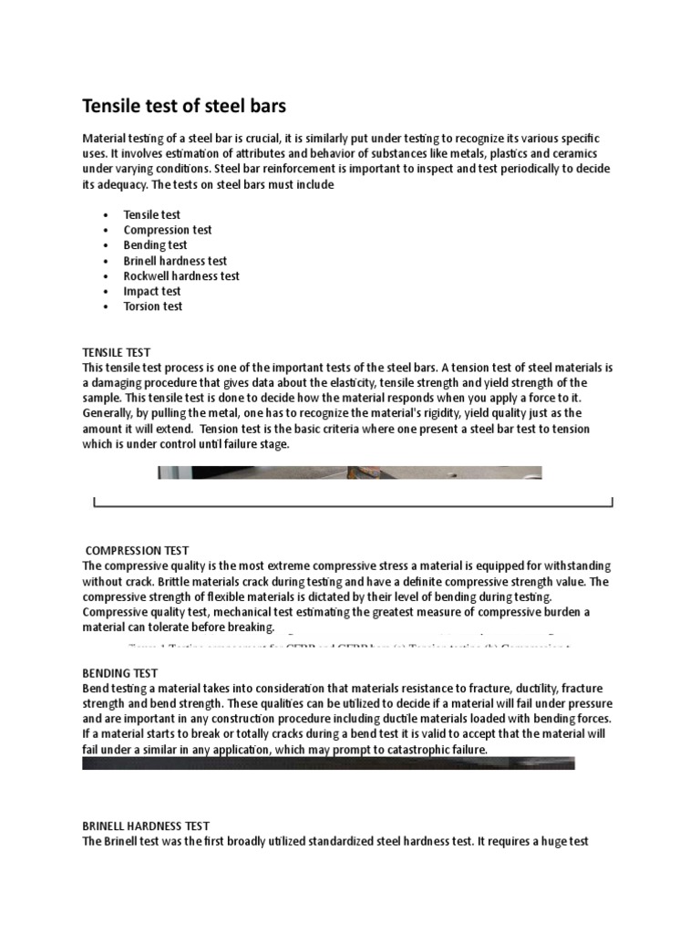 Tensile Test of Steel Bars | PDF | Fracture | Ultimate Tensile Strength