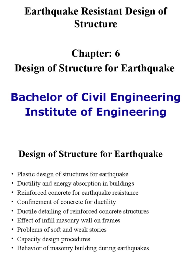 Design of Structure For Earthquake | PDF | Strength Of Materials ...