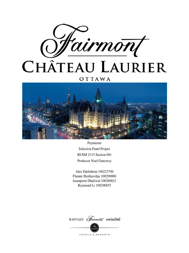 Paymaster Selection Panel Project BUSM 2115 Section 001 Professor Noel ...