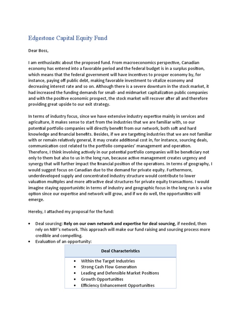 Edgestone Capital Equity Fund | PDF | Private Equity | Investing