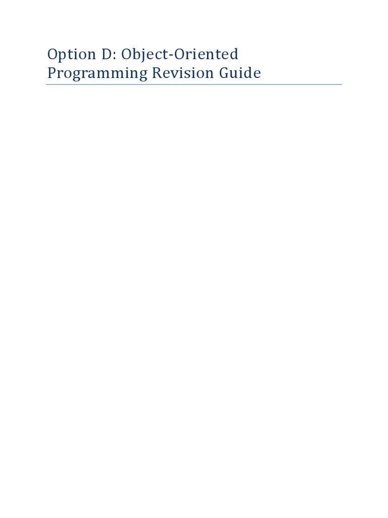Option D: Object-Oriented Programming Revision Guide | PDF | Method ...