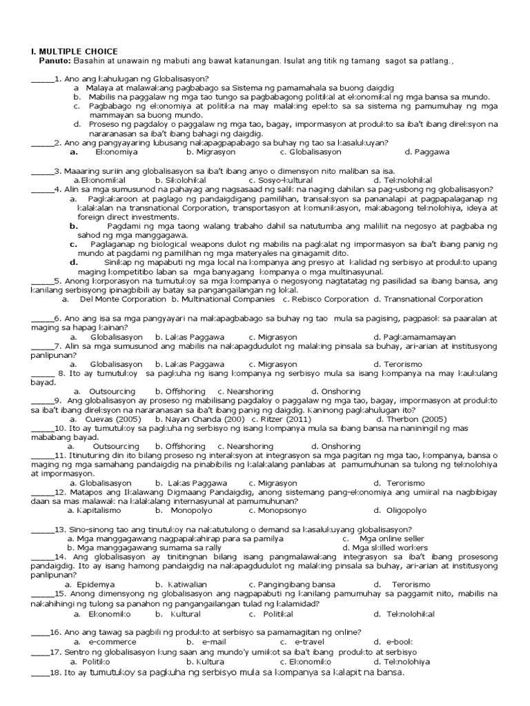 2nd Monthly Exam | PDF