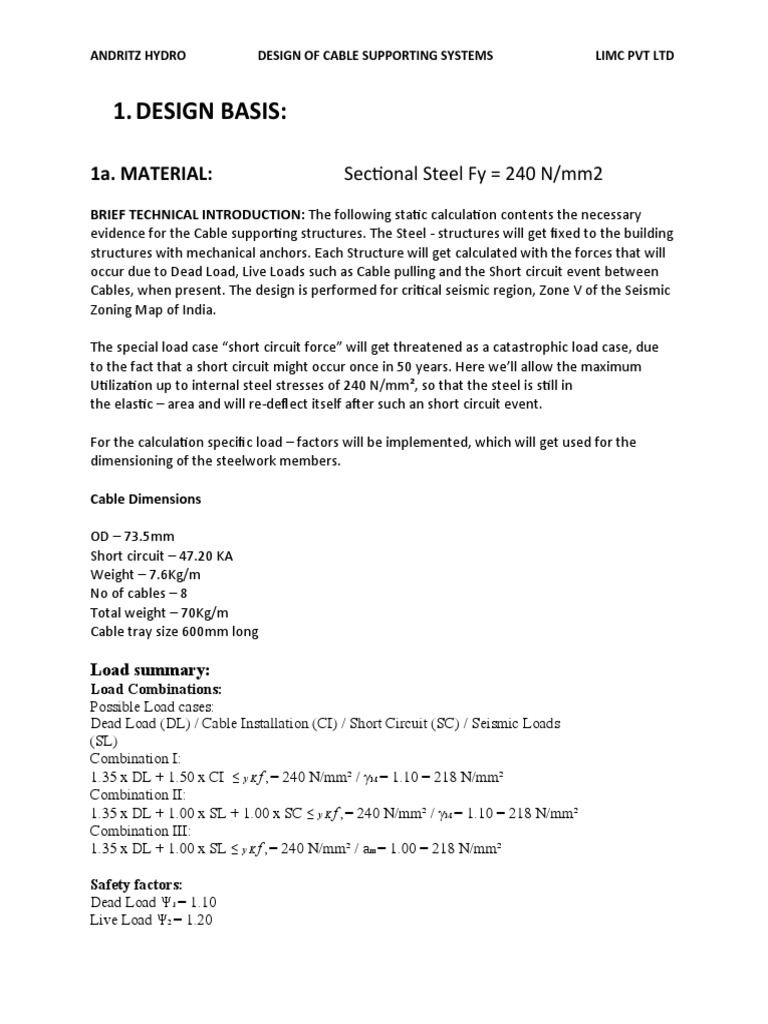 Design Basis:: 1a. MATERIAL: Sectional Steel Fy 240 N/mm2 | PDF | Solid ...