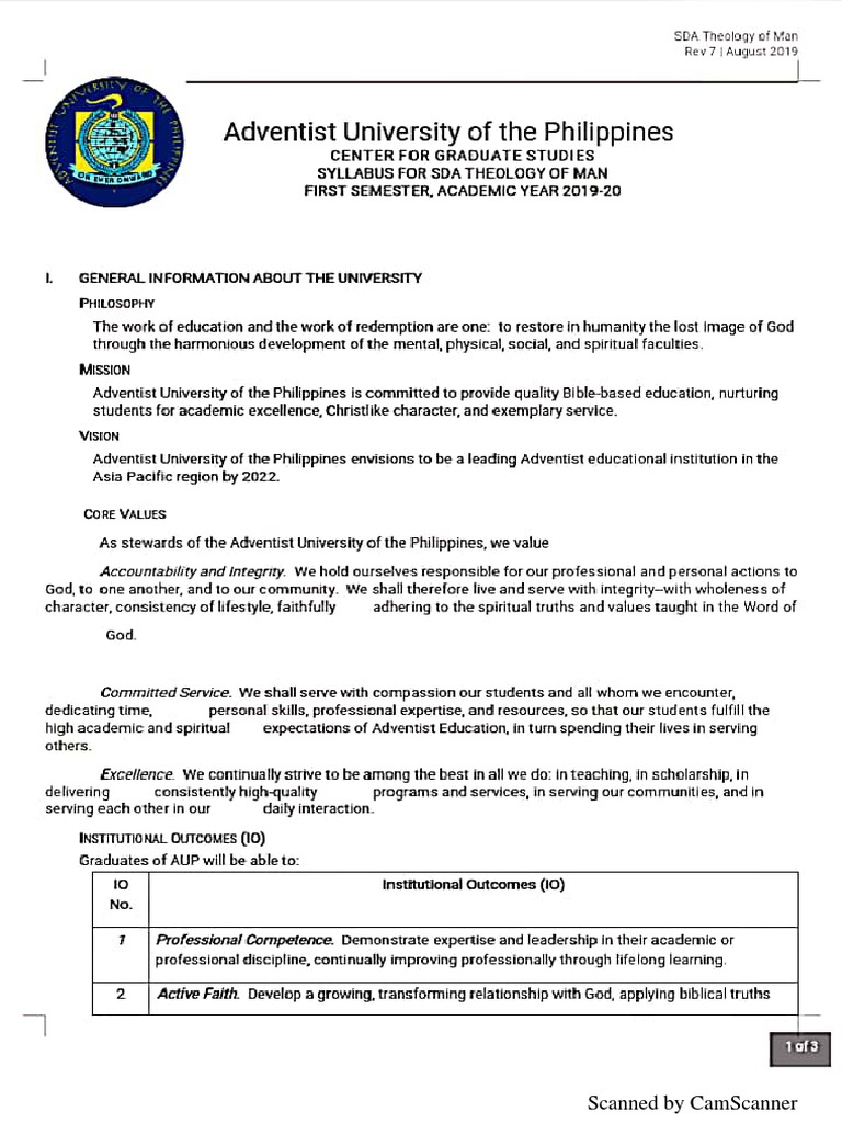 SDA Theology - Course Curriculum | PDF