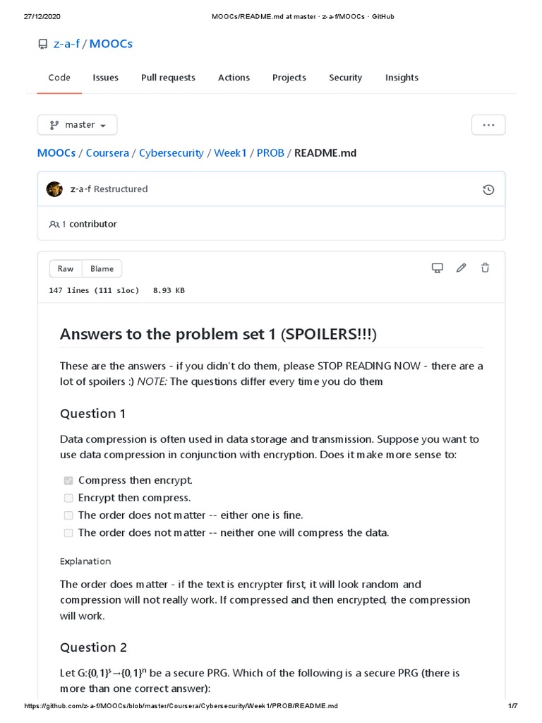 MOOCs - README - MD at Master Z-A-F - MOOCs GitHub - 2 PDF | PDF | Cryptography | Encryption