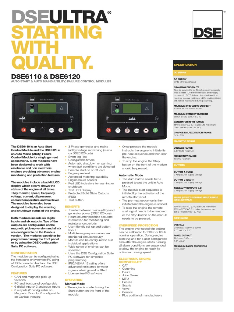 Deep Sea 6110-6120 Data Sheet | PDF | Mains Electricity | Amplifier