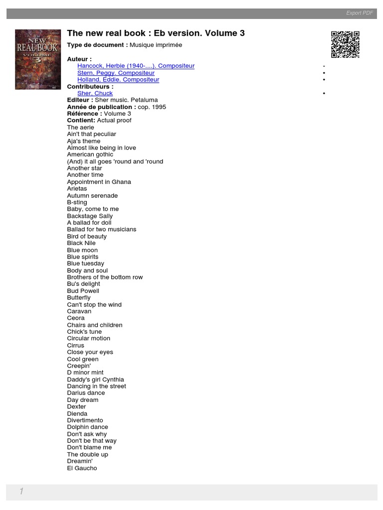 The New Real Book: Eb Version. Volume 3 | PDF