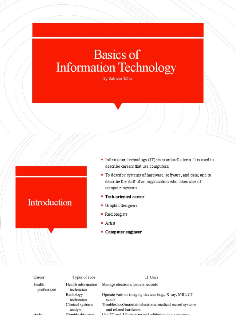 Basics of Information Technology: by Salman Tahir | PDF | Input/Output ...
