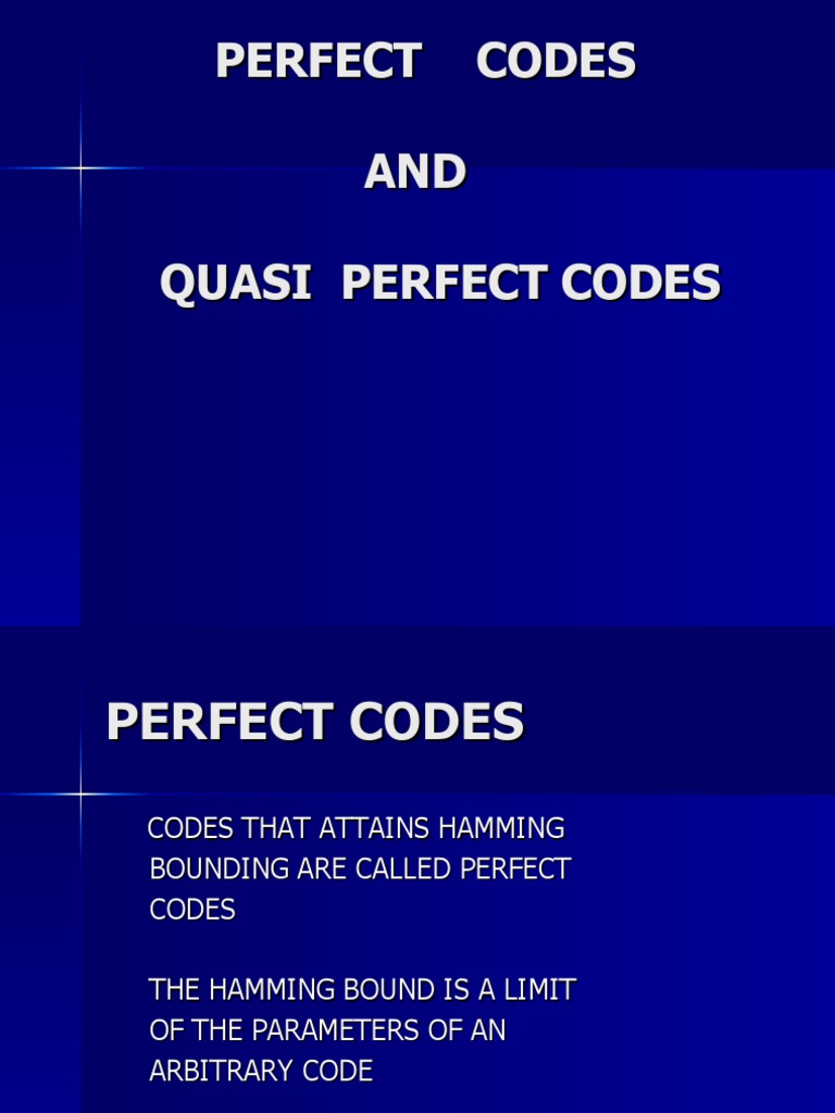 Perfect and Quasi-Perfect Codes Explained | PDF | Computers ...