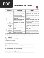 Exercices sur l'Expression de Cause | PDF