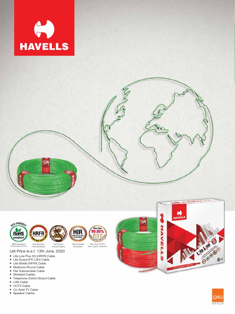 Havells ConsumerCables | PDF | Coaxial Cable | Electrical Wiring