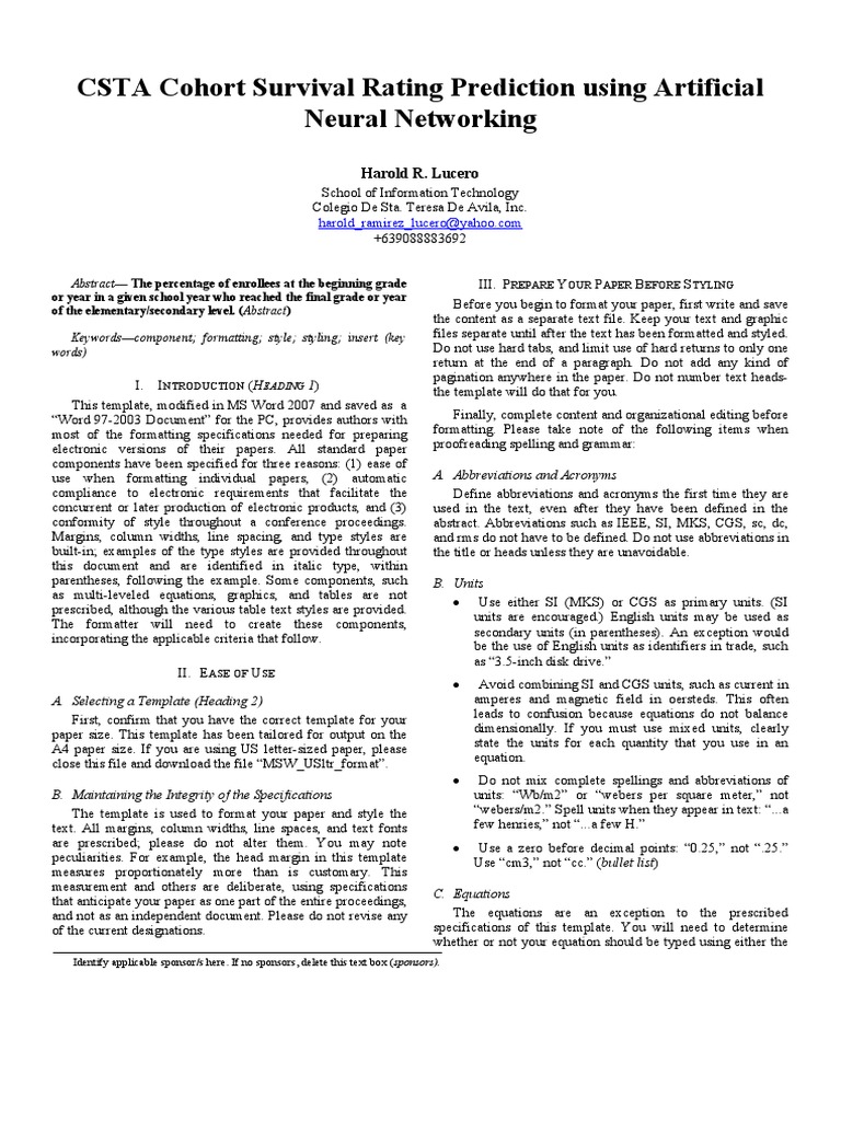 IEEE Journal-Format | PDF | Bracket | Note (Typography)