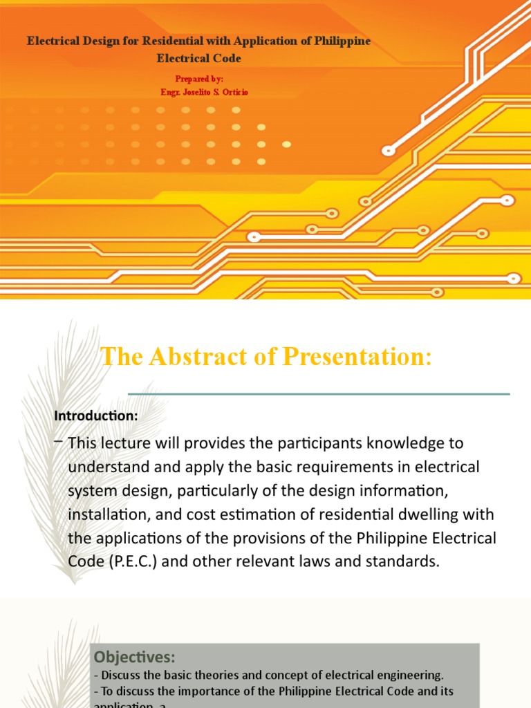 Electrical Design For Residential With Application of Philippine ...