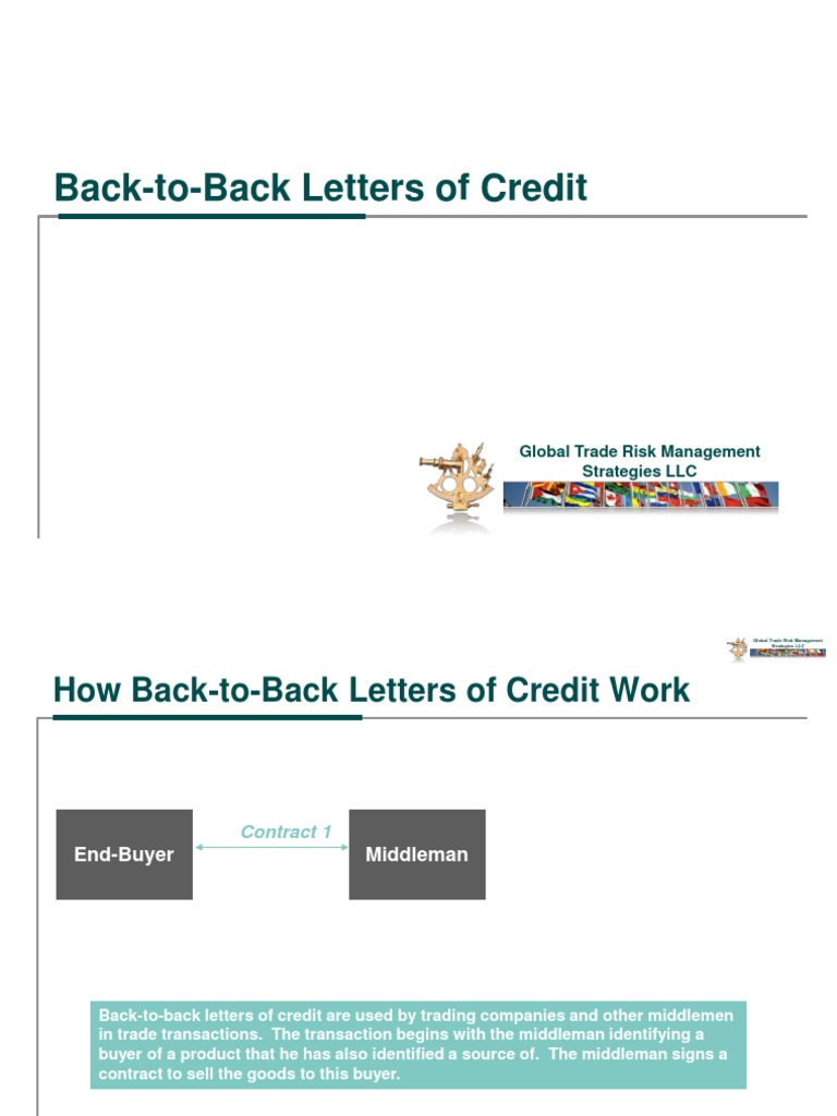 Back-to-Back Letters of Credit | PDF | Letter Of Credit | Banking