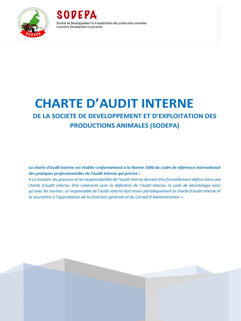Charte Audit Interne Sodepa PDF | PDF | Audit interne | Audit