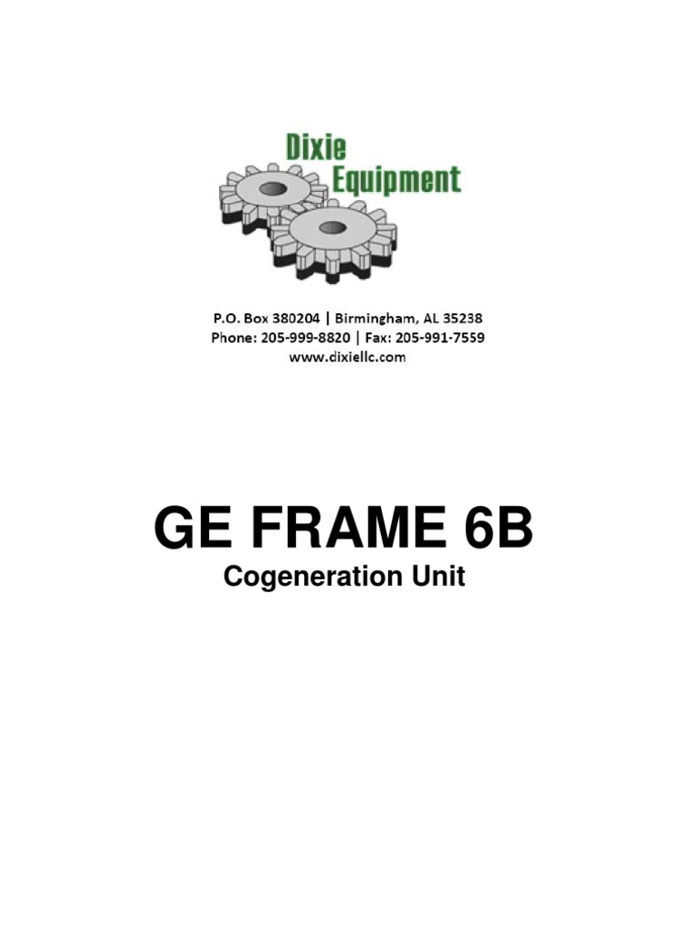 GE Frame 6B - Dixie | PDF | Gas Turbine | Turbine