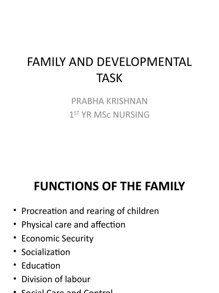 Family and Developmental Task | PDF | Family | Parenting