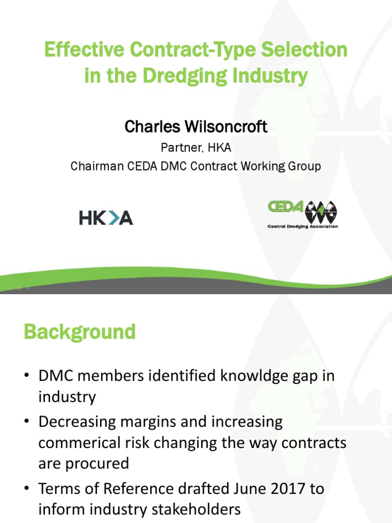 Selecting the Optimal Contract Type for Dredging Projects: A Framework ...