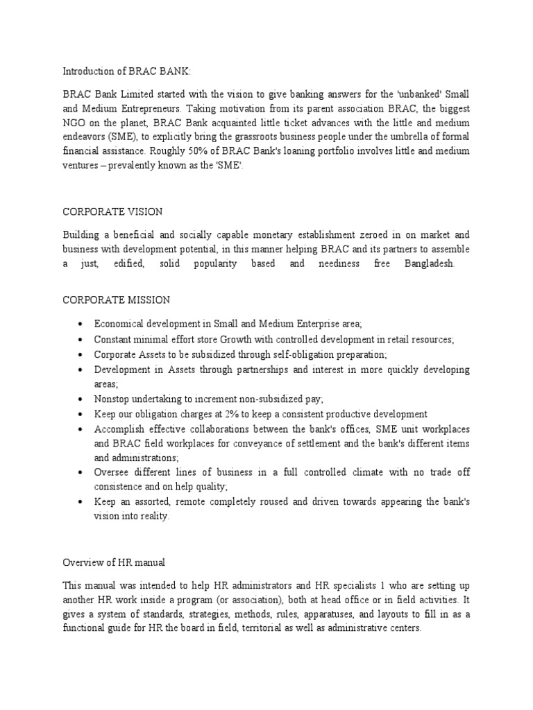 Introduction of BRAC BANK | PDF | Banks | Banking