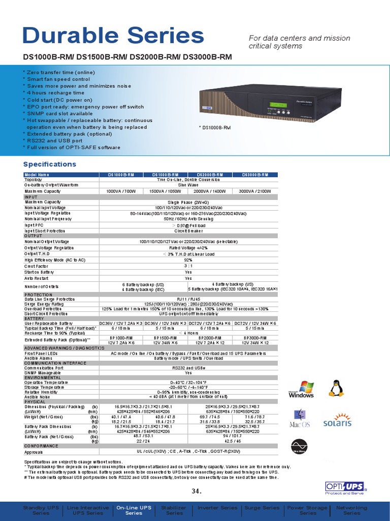 Durable Series: DS1000B-RM/ DS1500B-RM/ DS2000B-RM/ DS3000B-RM | PDF ...