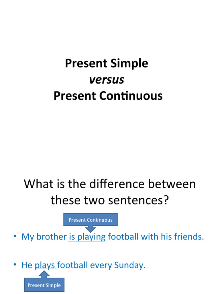 Present Simple Versus Present Continuous | PDF | Adolescence | Linguistics
