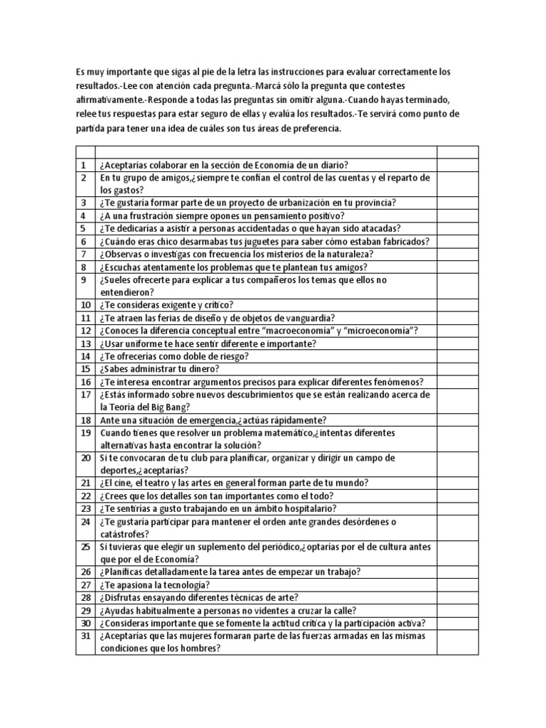 Test de Aptitudes y Habilidades | PDF | Empresas | Science