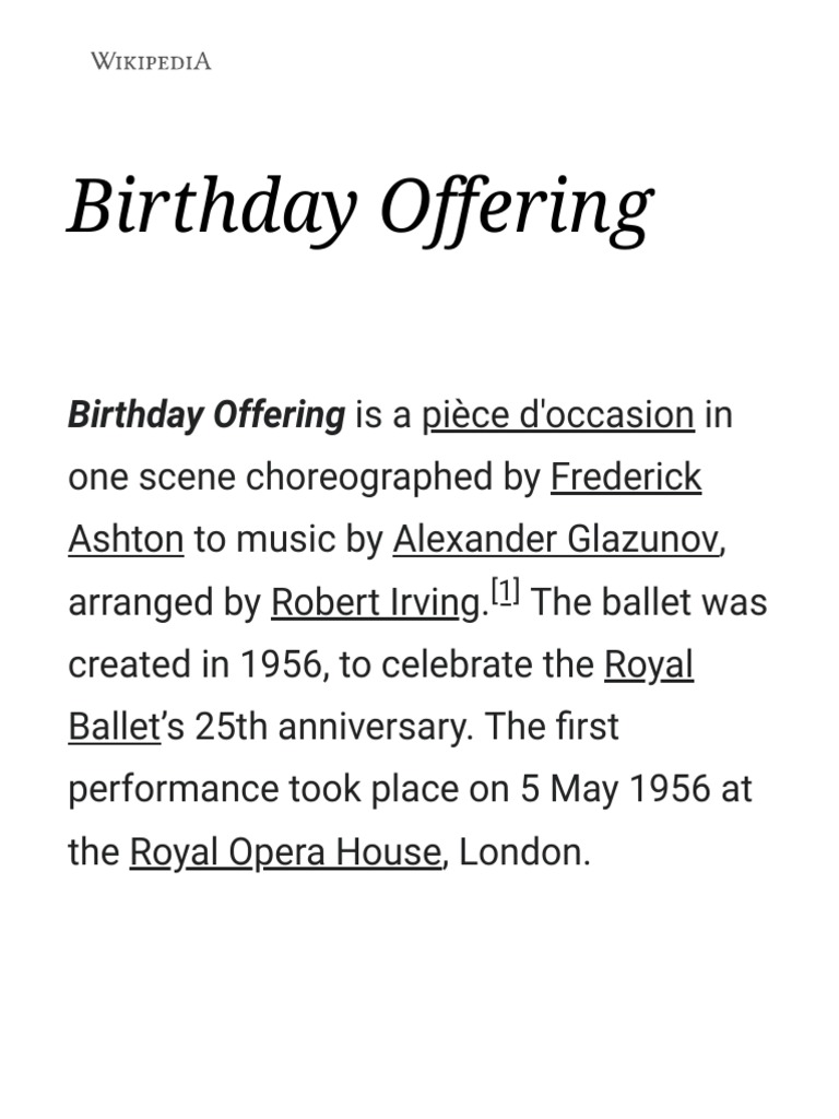 Birthday Offering | PDF | Performing Arts | Theatre
