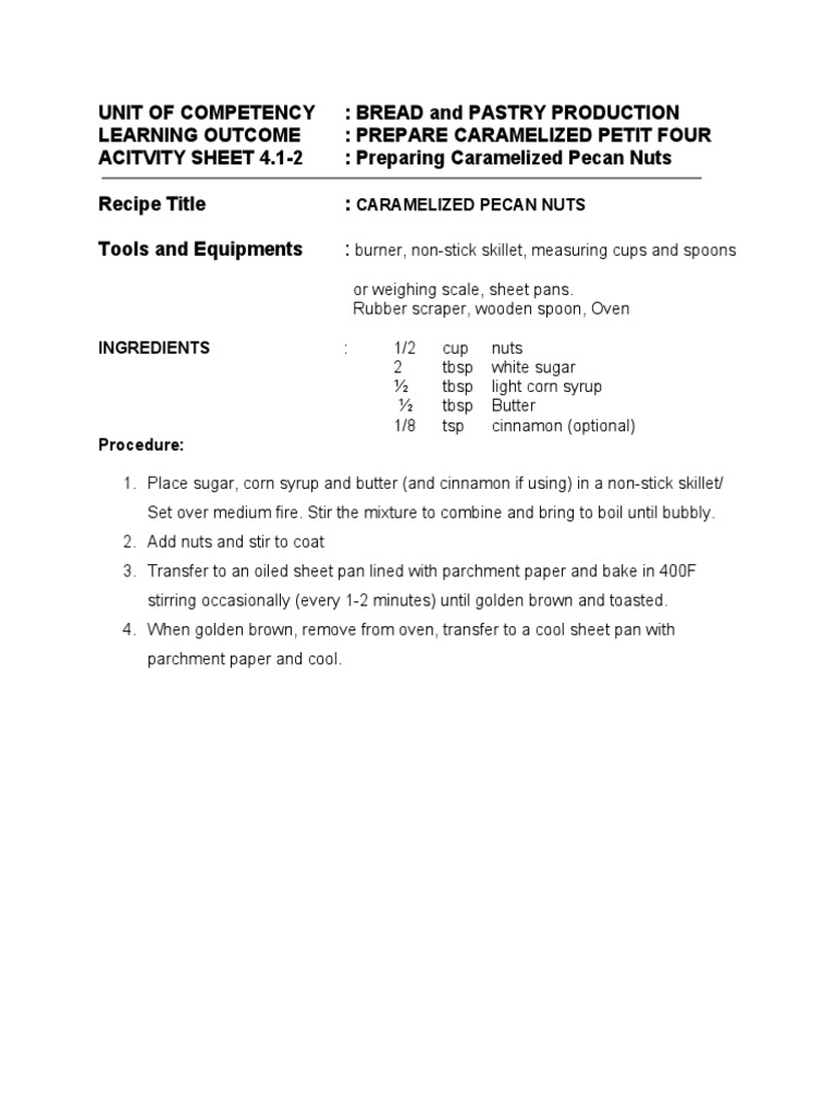 Unit of Competency | PDF | Cooking, Food & Wine