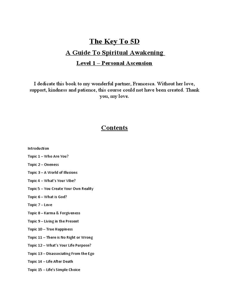 The Key To 5D: A Guide To Spiritual Awakening | PDF | Ātman (Hinduism ...