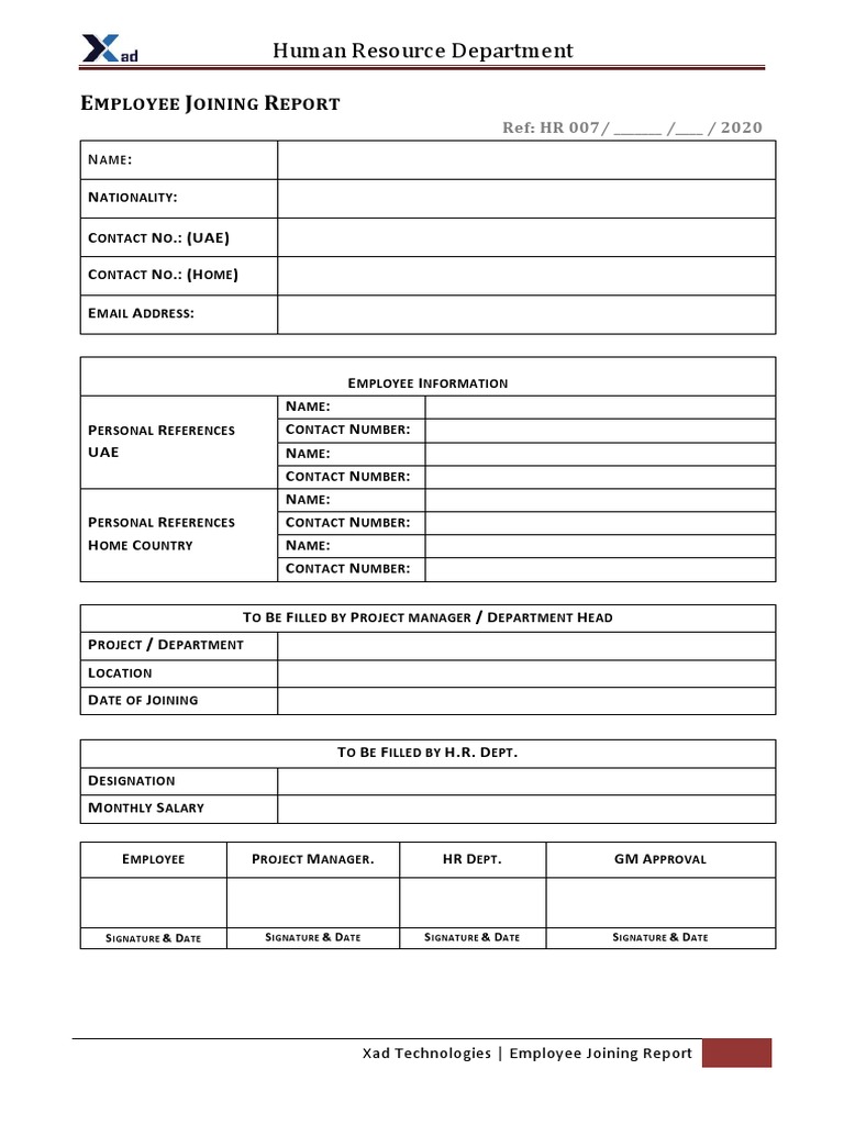 Employee Joining Report-2020 | PDF