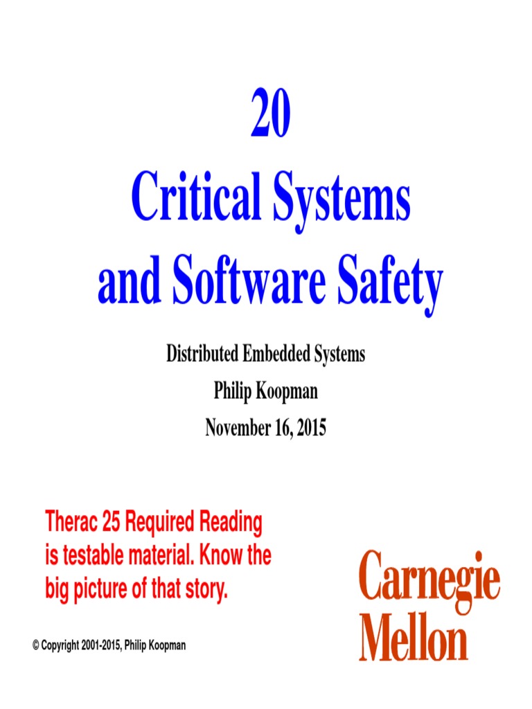 20 Critical Systems | PDF | Reliability Engineering | Risk