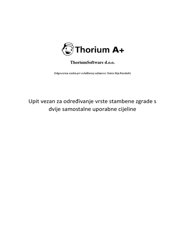 Upit - Određivanje Vrste Stambene Zgrade PDF | PDF