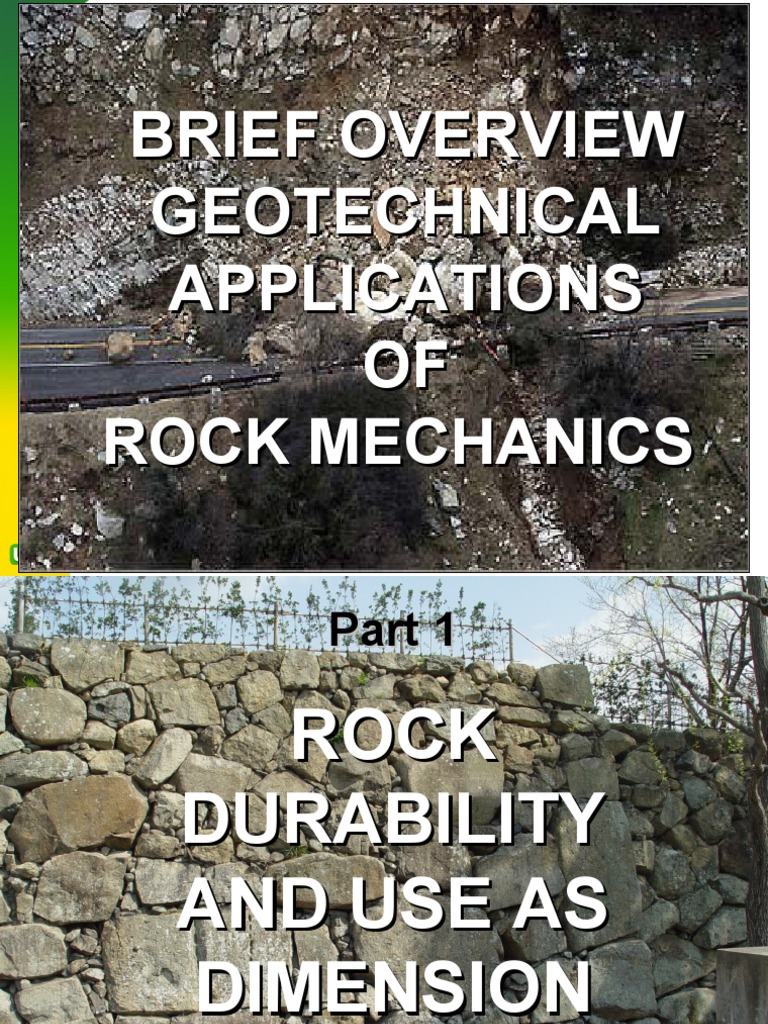 Brief Overview Geotechnical Applications OF Rock Mechanics | PDF | Deformation (Engineering ...