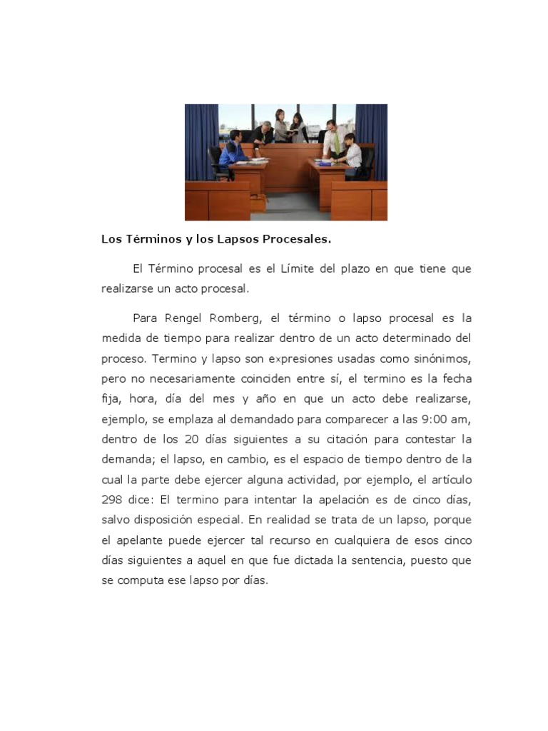 Los Términos y Lapsos Procesales | Descargar gratis PDF | Ley procesal ...