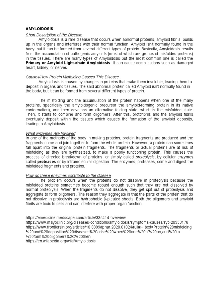 Amyloidosis and Gaucher's Disease | PDF | Amyloid | Protein Folding