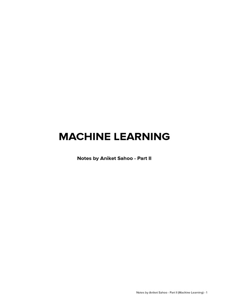 Machine Learning Notes | PDF | Errors And Residuals | Coefficient Of ...