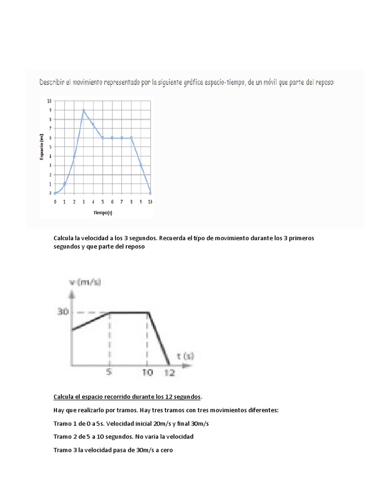Ejercicios Graficas MRU MRUA | PDF