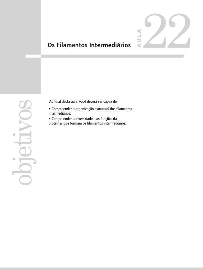Estrutura e Função dos Filamentos Intermediários | PDF | Citoesqueleto ...