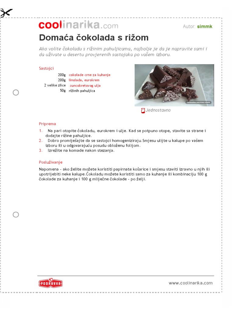 Domaca Cokolada S Rizom | PDF
