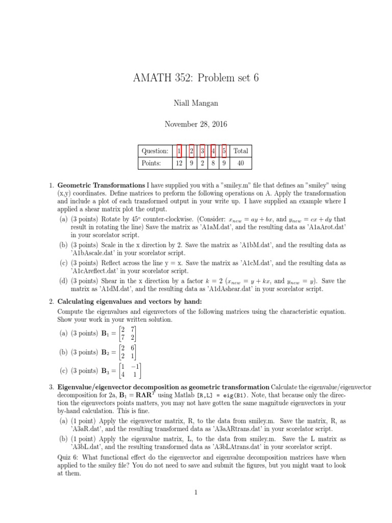 Problem | PDF | Eigenvalues And Eigenvectors | Matrix (Mathematics)
